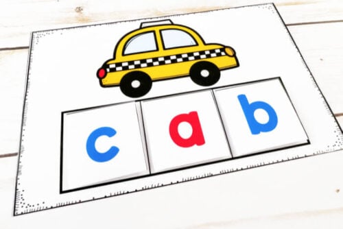 Short A CVC Words Build-a-Word Activity for Kindergarten