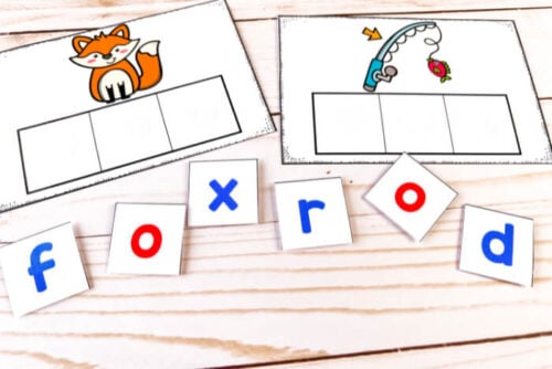 Short O CVC Words Build-a-Word Activity for Kindergarten