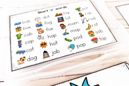Short O CVC Words Build-a-Word Activity for Kindergarten