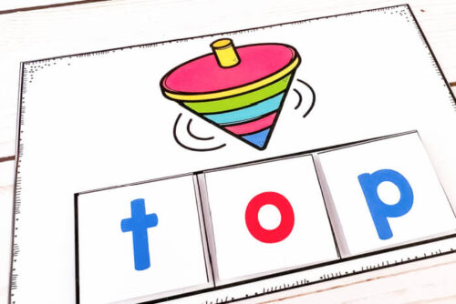 Short O CVC Words Build-a-Word Activity for Kindergarten
