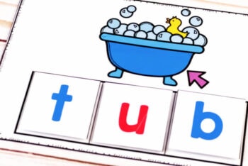 Short U CVC Words Build-a-Word Activity for Kindergarten