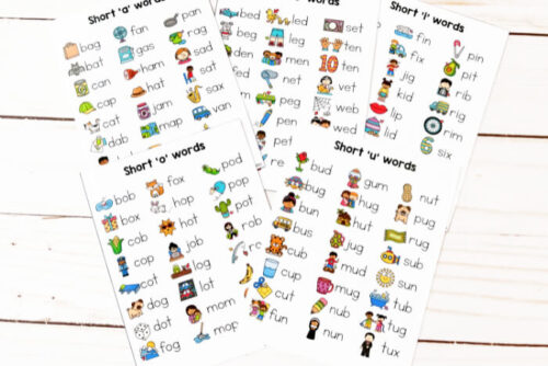 Free Printable Valentine's Day CVC Word Building Mat