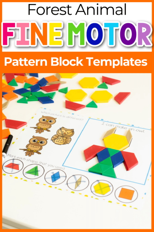 Free Printable Forest Animal Pattern Block Template for Kids