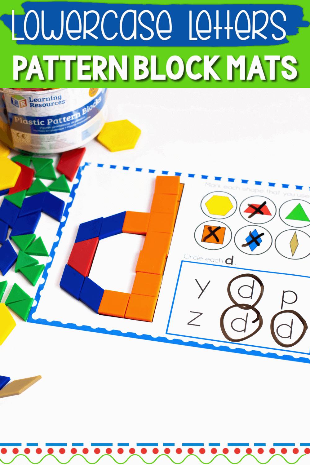 Free Printable Lowercase Alphabet Pattern Block Templates