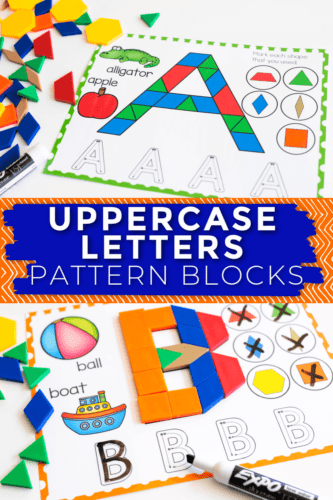 Free Printable Uppercase Alphabet Pattern Block Templates
