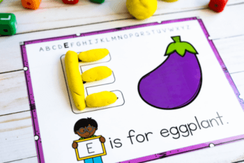 Free Printable Food Theme Alphabet Tracing Play Dough Mats