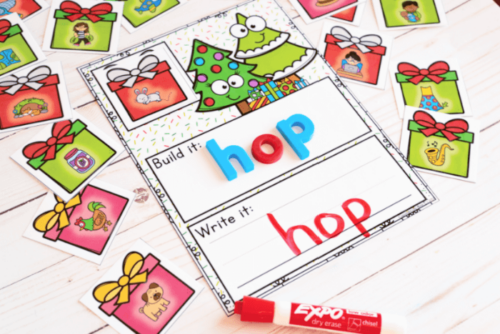 Christmas Tree CVC Word Building Mat