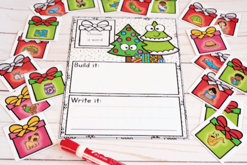 Christmas Tree CVC Word Building Mat