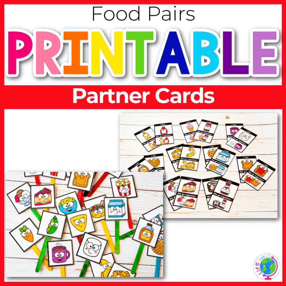 Free Printable Food Theme Partner Matching Cards