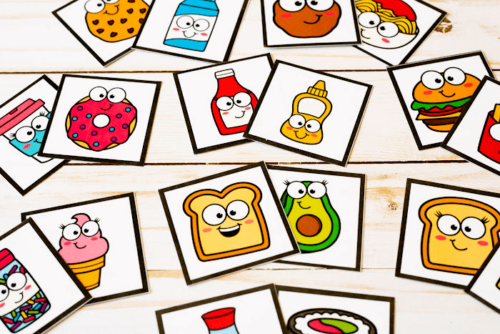 Free Printable Food Theme Partner Matching Cards