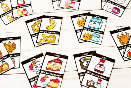 Free Printable Food Theme Partner Matching Cards