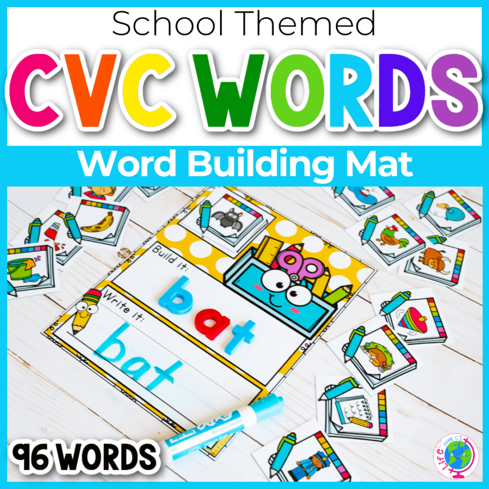 CVC Word Wall Cards for Kindergarten Literacy Centers