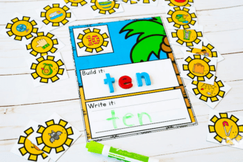 Free Printable Beach CVC Word Building Mat for Kids
