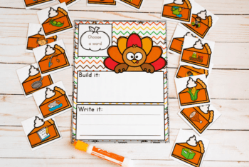 Free Printable Thanksgiving Turkey CVC Word Building Mat
