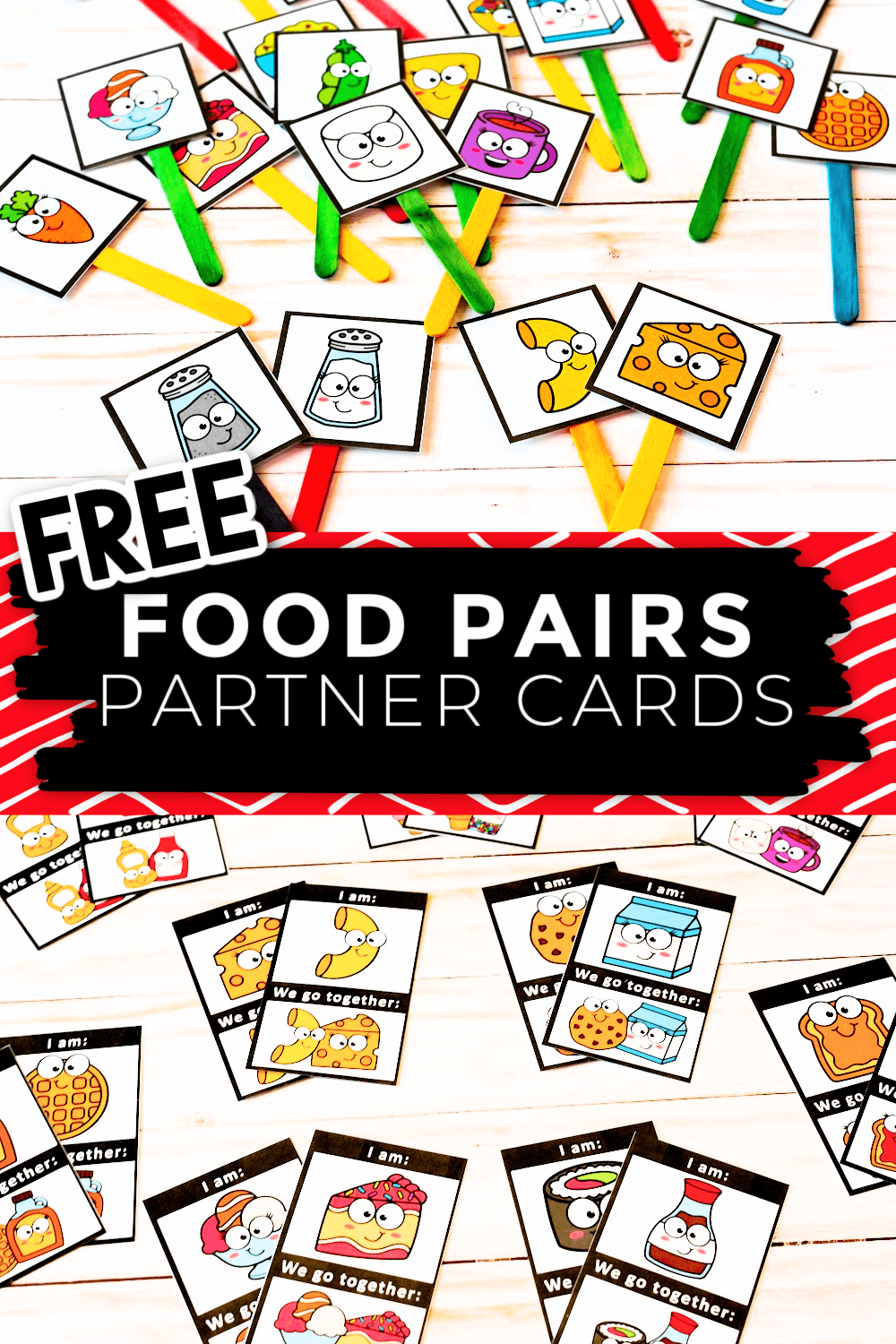 Free Printable Food Theme Partner Matching Cards
