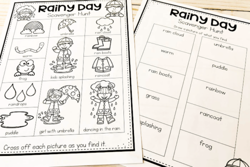 Free Printable Rainy Day Scavenger Hunt for Kids