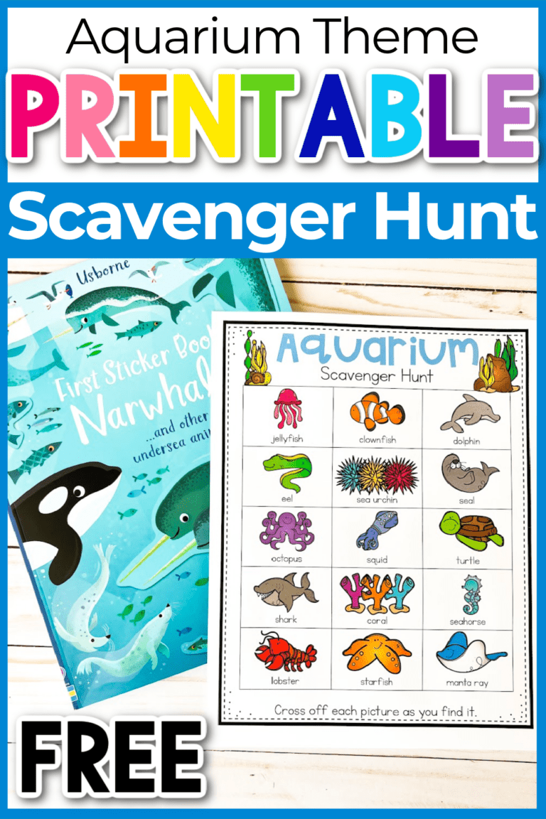 Free Printable Aquarium Scavenger Hunt for Kids
