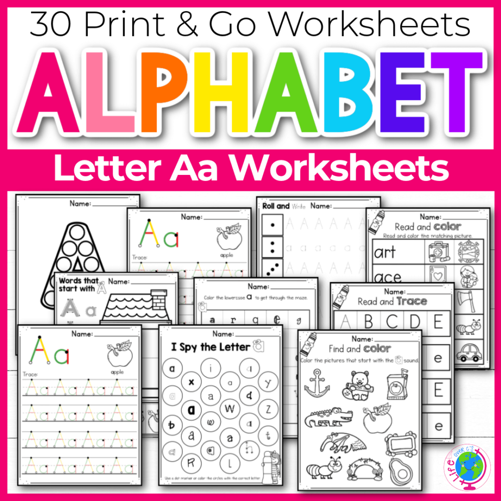 Free Printable Letter A Worksheets: Tracing, Letter Recognition ...