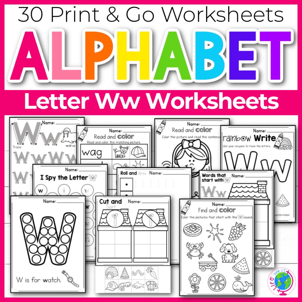 30 Free Printable Letter W Alphabet Worksheets for Kids