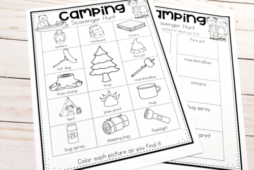 Free Printable Camping Scavenger Hunt for Kids