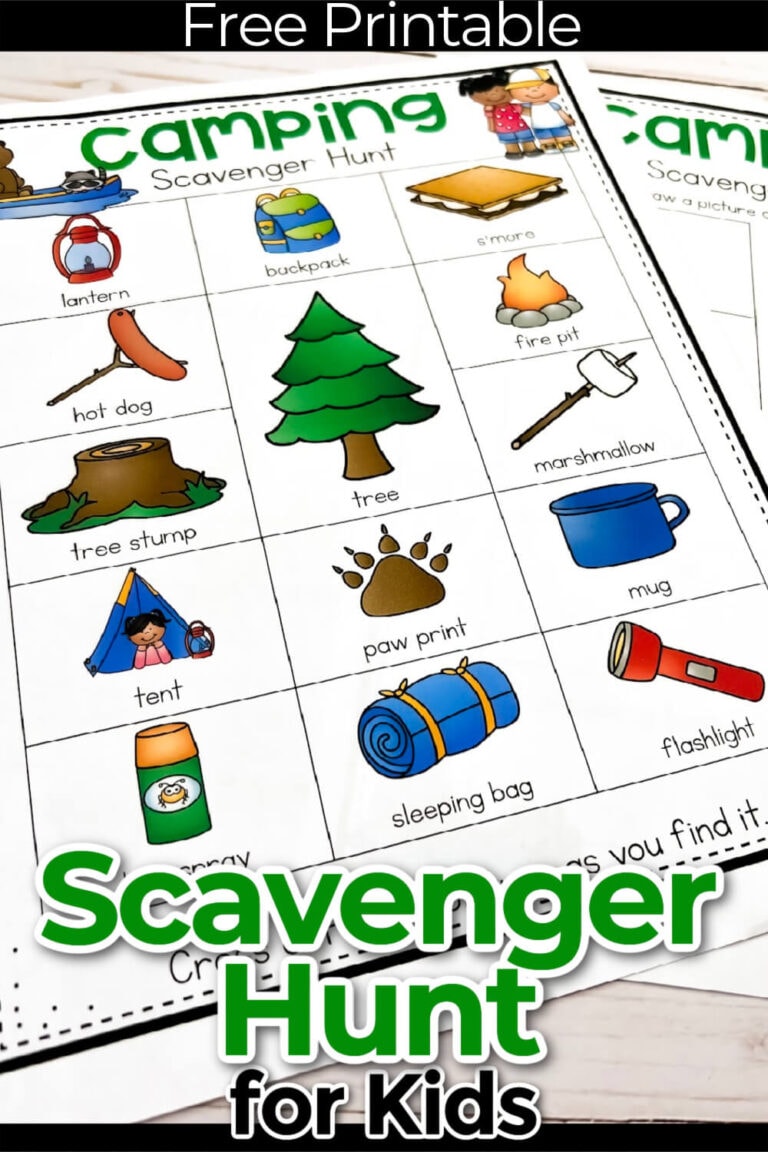 Free Printable Camping Scavenger Hunt for Kids