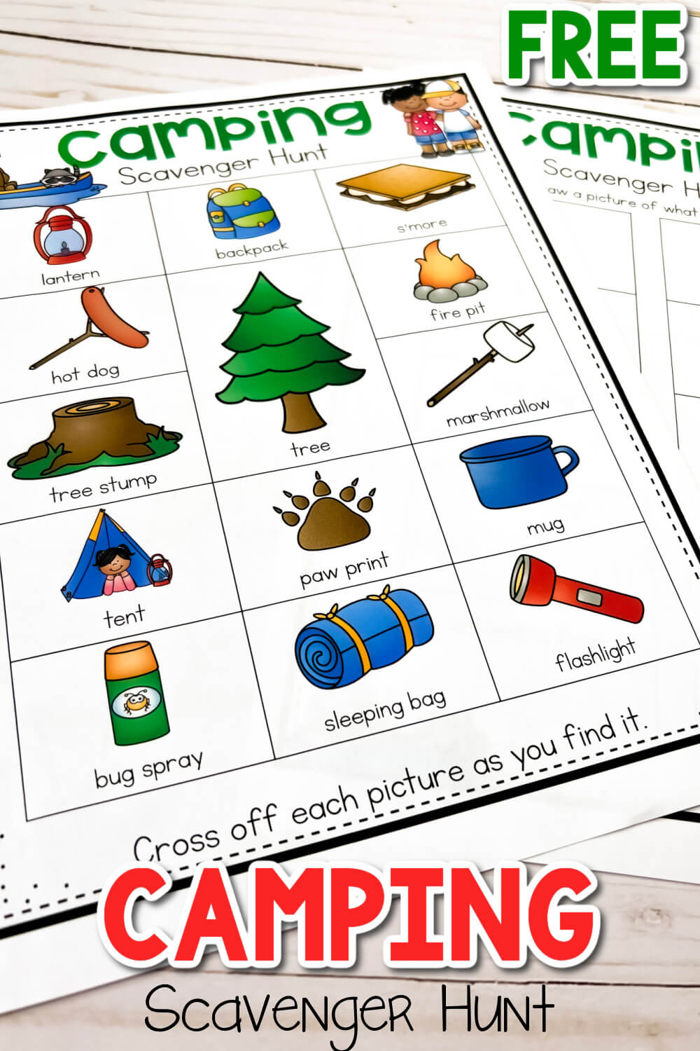 Free Printable Camping Scavenger Hunt for Kids