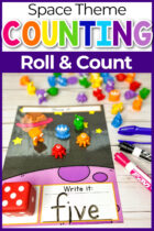 Free Printable Space Roll and Count Dice Game for Kids 🪐