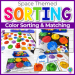 Free Printable Space Theme Matching & Color Sorting Activities