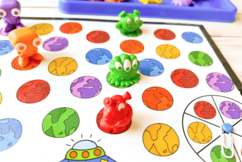 Free Printable Space Theme Matching & Color Sorting Activities