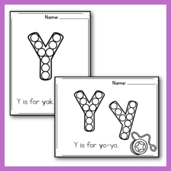 Free Printable Letter Y Alphabet Worksheets for Kids