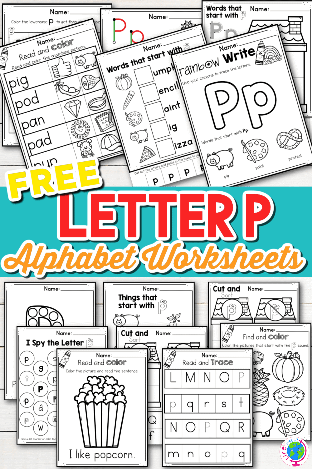 Free Printable Letter P Alphabet Worksheets for Kids