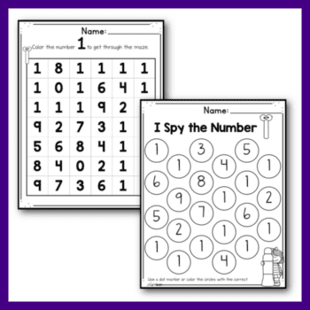 Free Printable Number 1 Worksheets