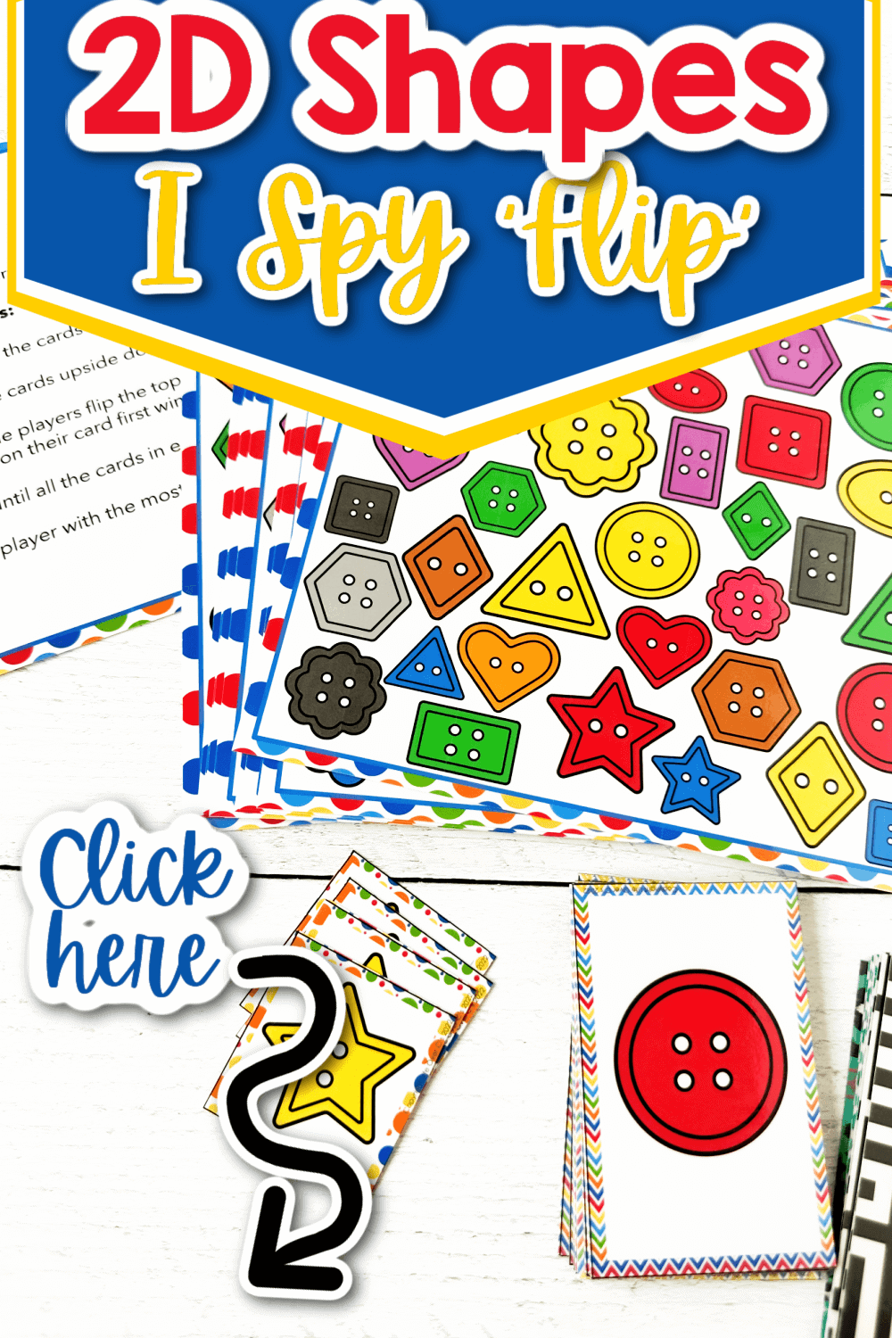 "Flip" Button 2D Shapes and Colors Printable I Spy Game