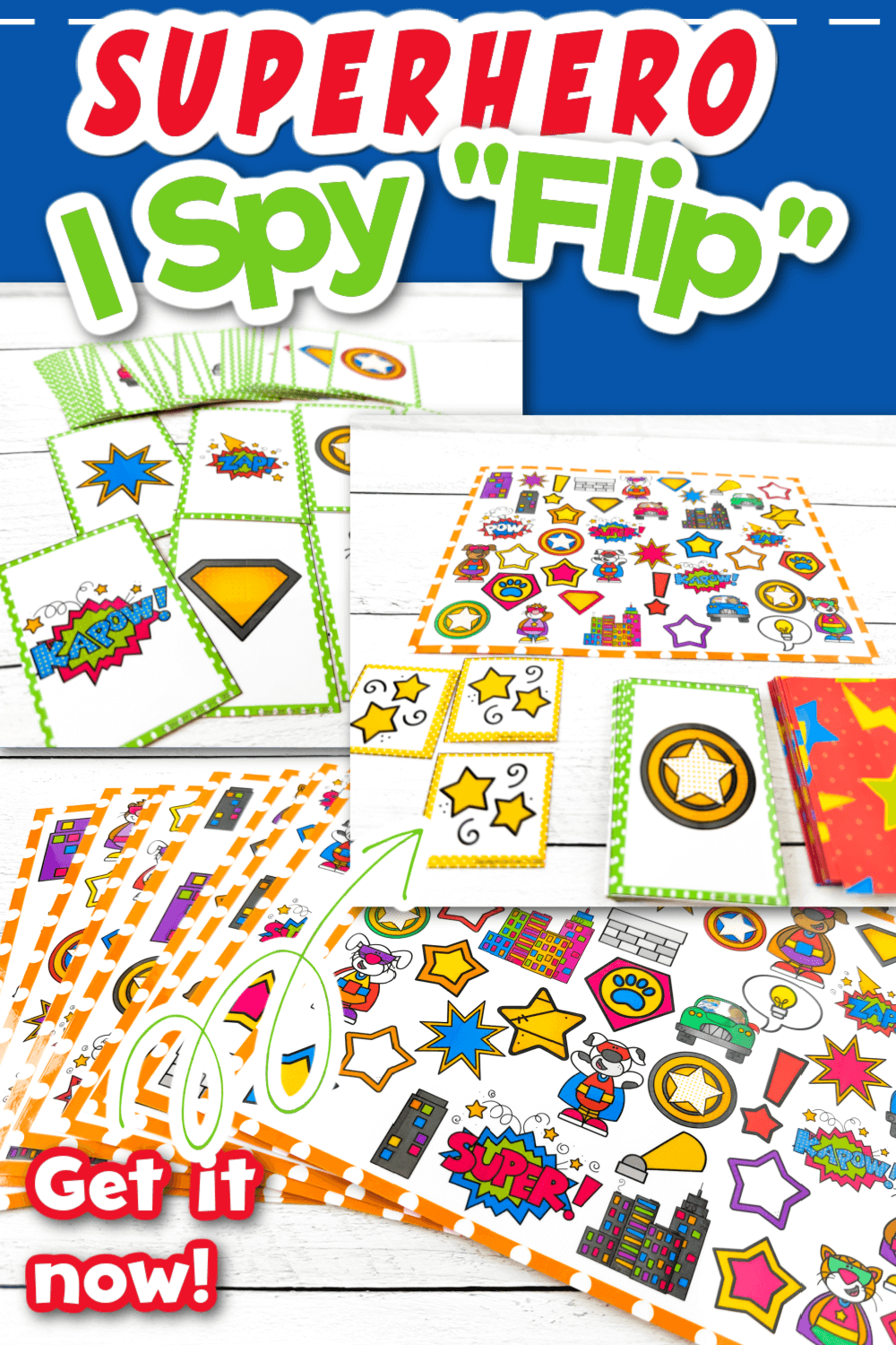 "Flip" Superhero Printable I Spy Game for Kids