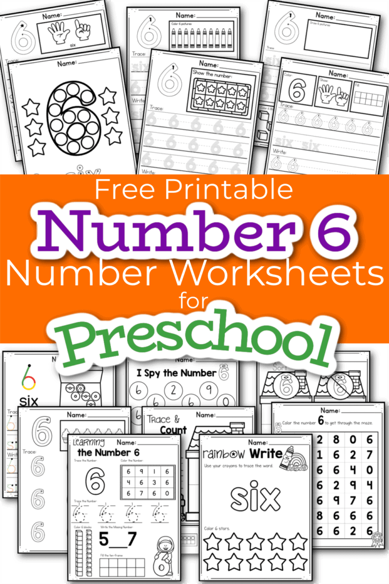 Free Printable Number 6 Worksheets