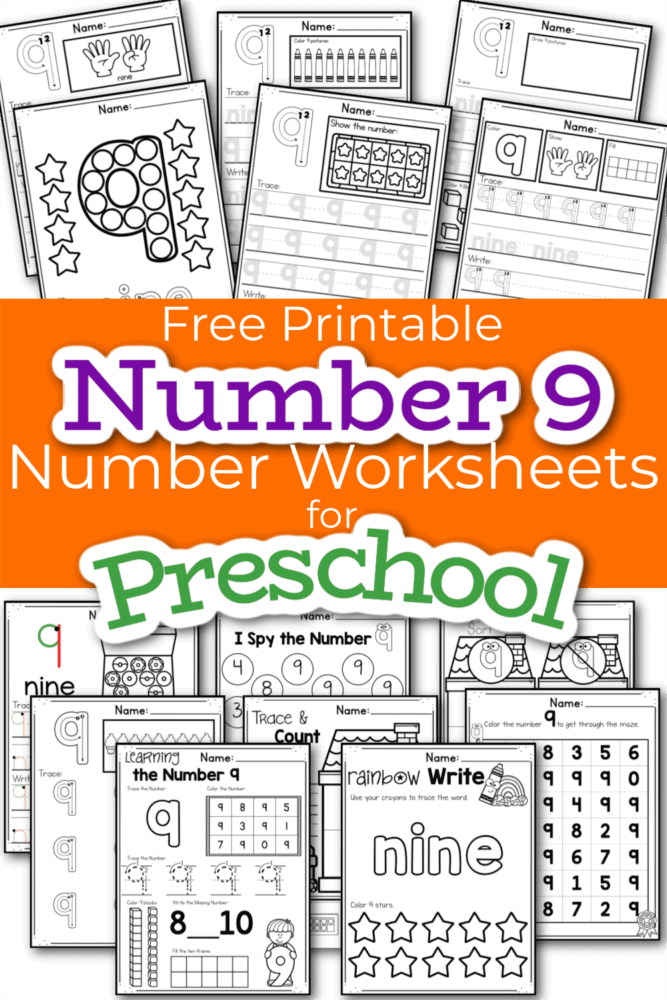 Free Printable Number 9 Worksheets