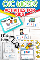 30+ Kindergarten CVC Word Printables and Activities - Life Over C's