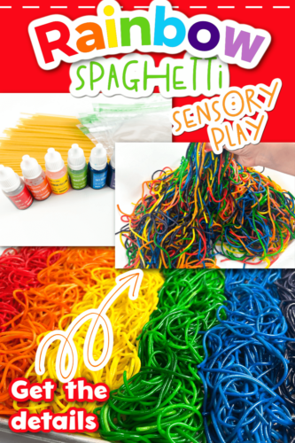 How to Make Rainbow Spaghetti for Sensory Play - Life Over C's