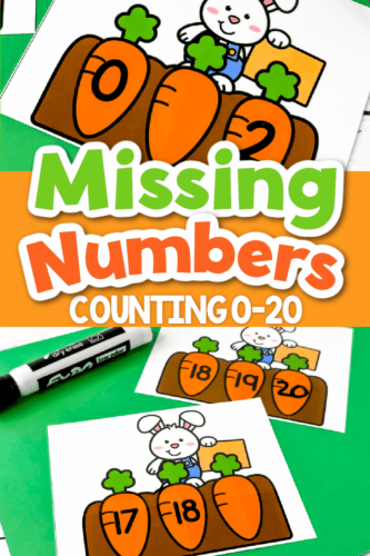 Spring Garden Fill in the Missing Numbers Activity