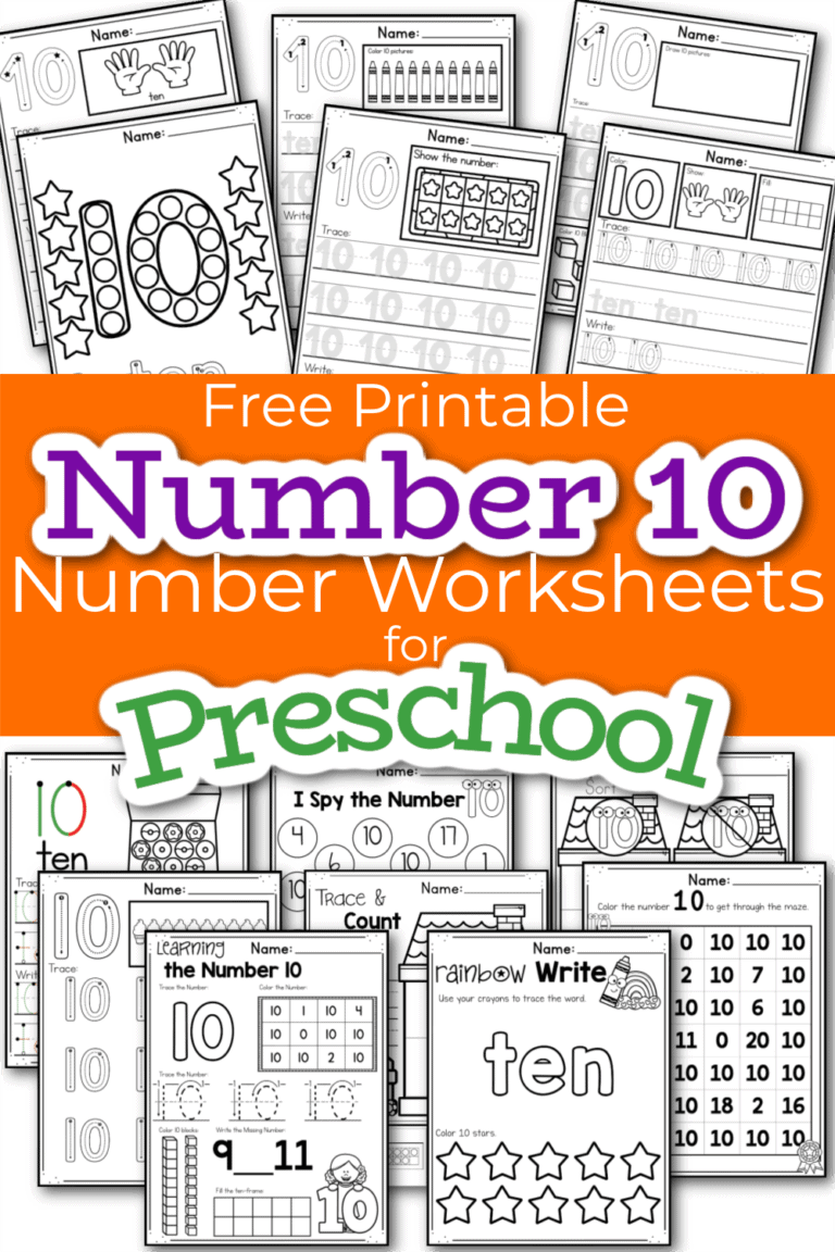 Free Printable Number 10 Worksheets