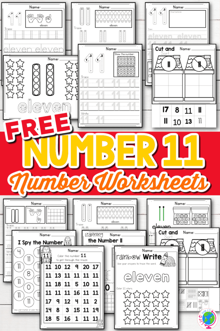 Free Printable Number 11 Worksheets for Tracing and Number Recognition ...
