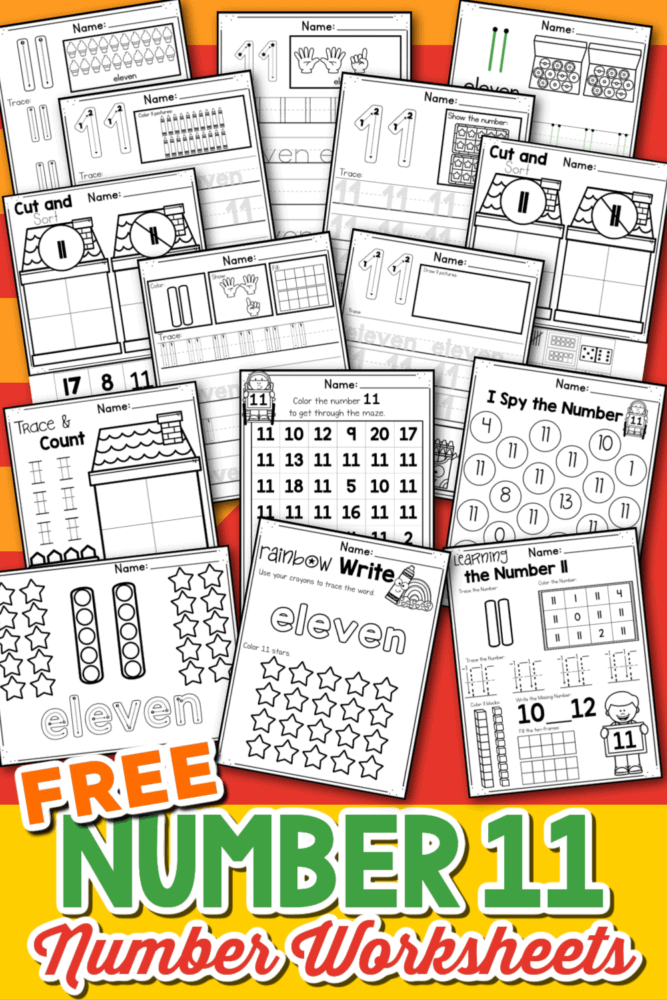 Free Printable Number 11 Worksheets