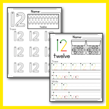 Free Printable Number 12 Worksheets