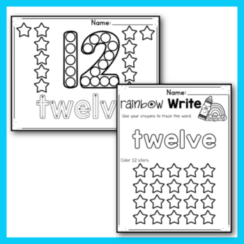 Free Printable Number 12 Worksheets