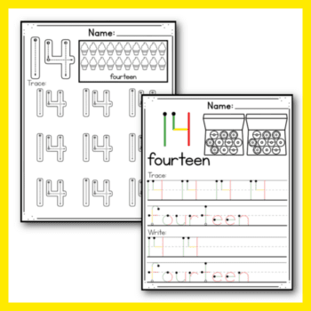 Free Printable Number 14 Worksheets