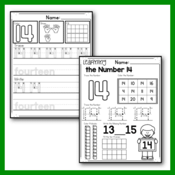 Free Printable Number 14 Worksheets