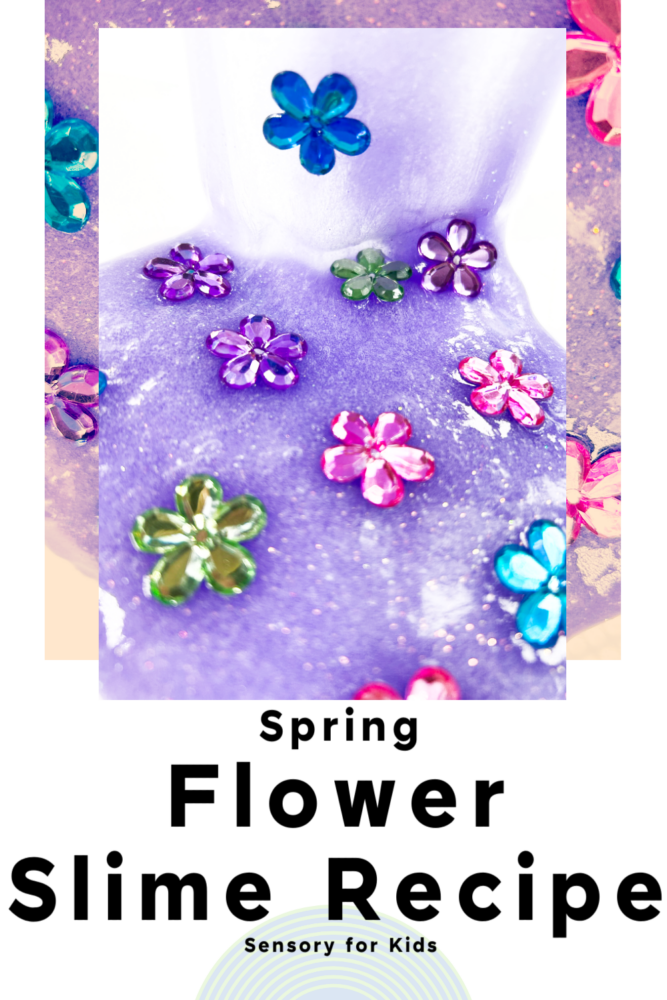 Easy Recipe for Purple Clear Slime with Spring Flowers
