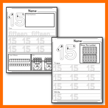Free Printable Number 15 Worksheets