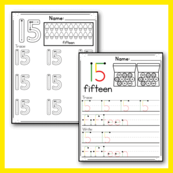 Free Printable Number 15 Worksheets