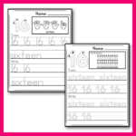 Free Printable Number 16 Worksheets